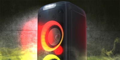 Sharp Party-Lautsprecher bringt kräftige Beats und Disco-Licht